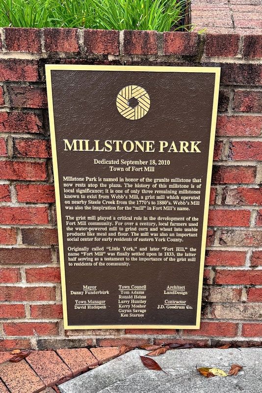 Millstone Park Historical Marker