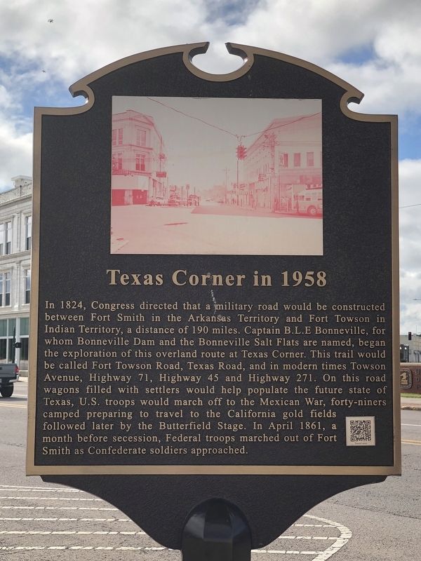 Texas Corner in 1958 Historical Marker