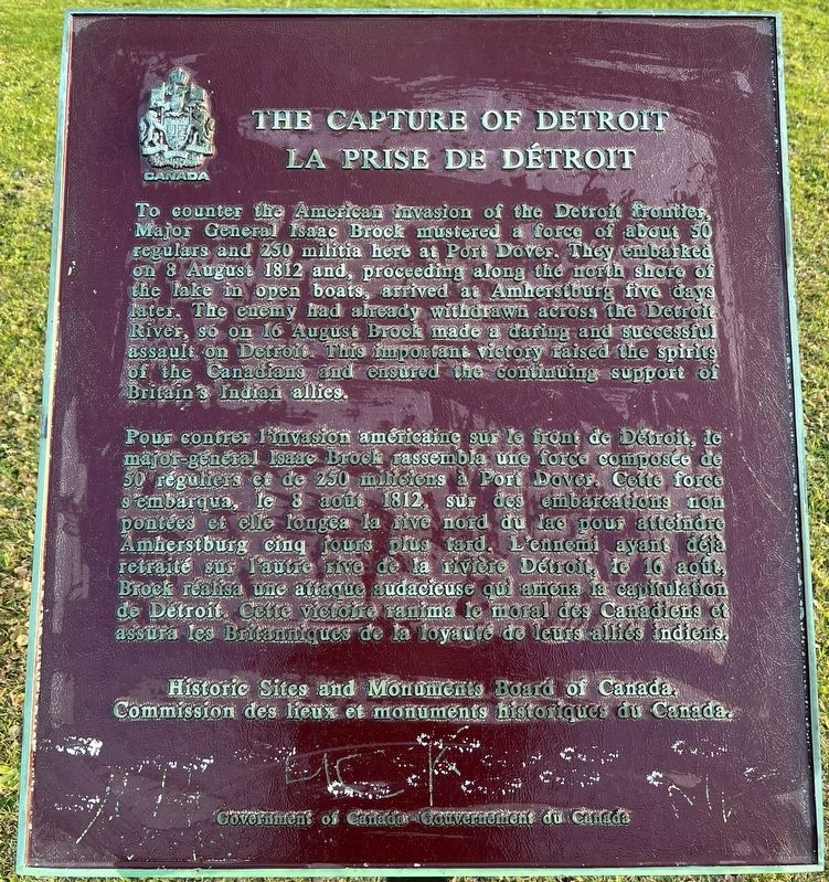 The Capture of Detroit / La Prise de Détroit Historical Marker