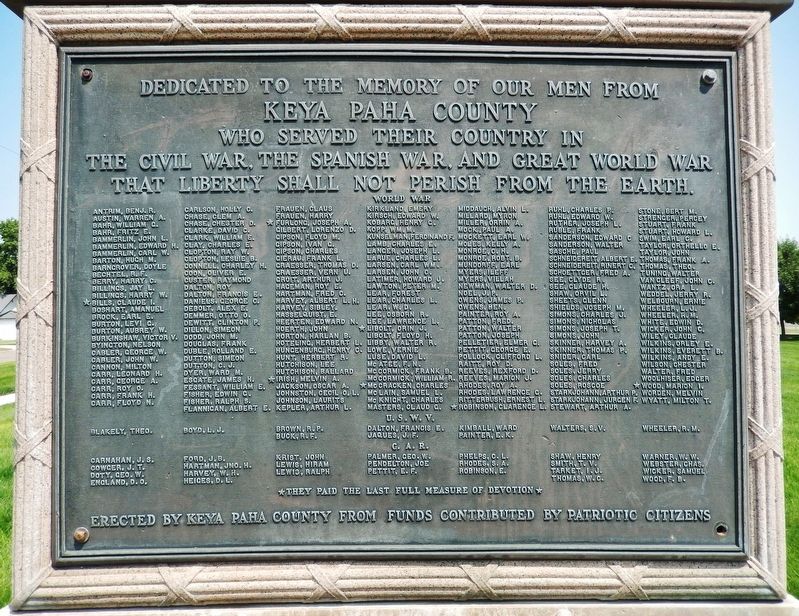 Keya Paha County War Memorial, a War Memorial