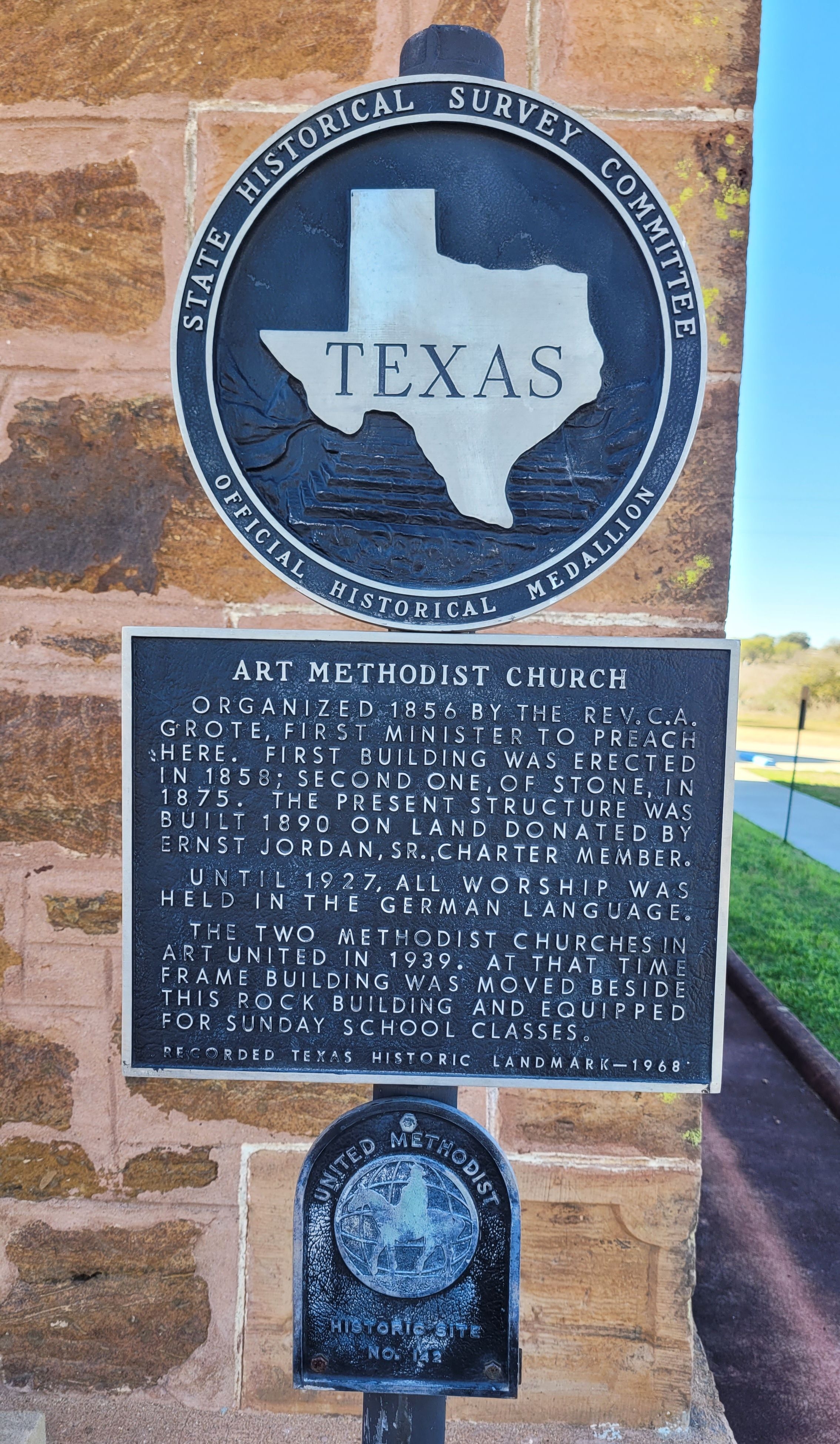 Photo: Art Methodist Church Marker