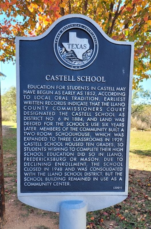 Castell School Historical Marker