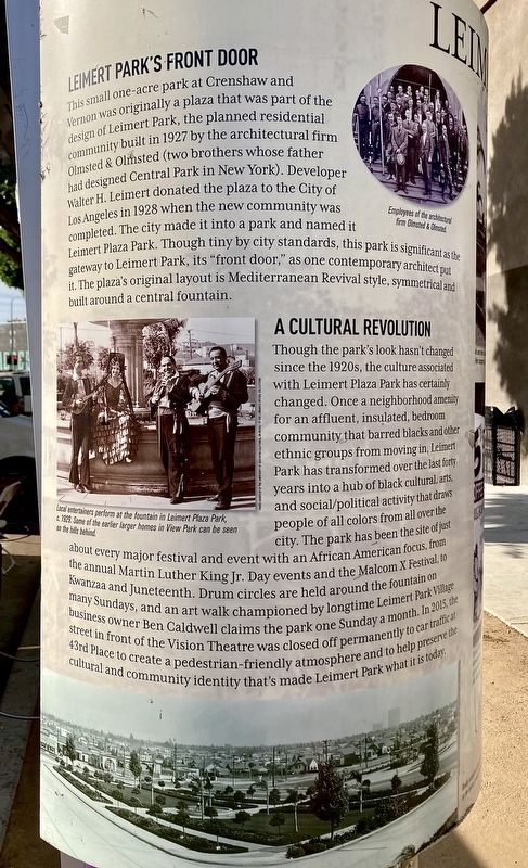 Leimert Plaza Park Historical Marker