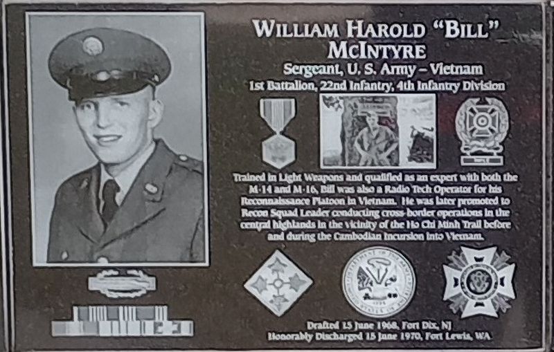 William Harold "Bill" Mcintyre, a War Memorial