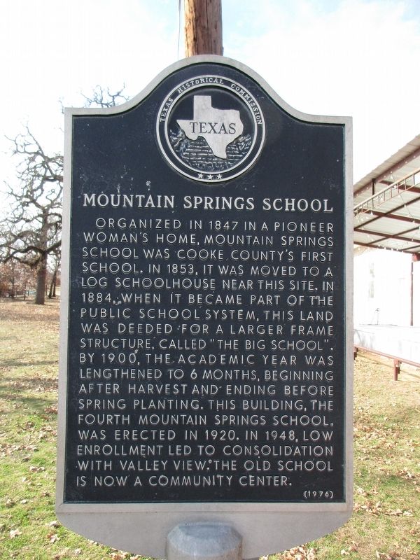 Mountain Springs School Historical Marker