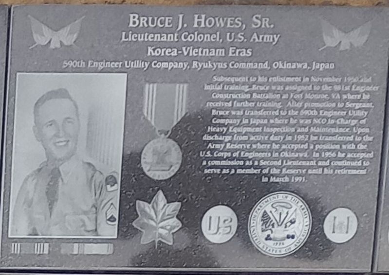 Bruce J. Howes, Sr., a War Memorial