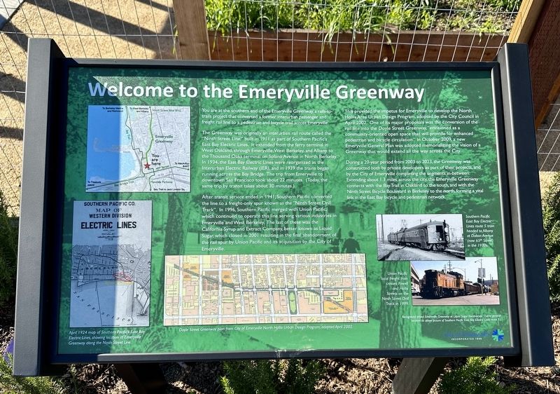 Welcome to the Emeryville Greenway Historical Marker