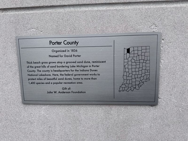 Porter County Historical Marker