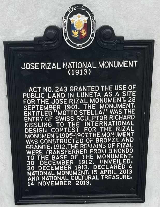 Jose Rizal National Monument Historical Marker