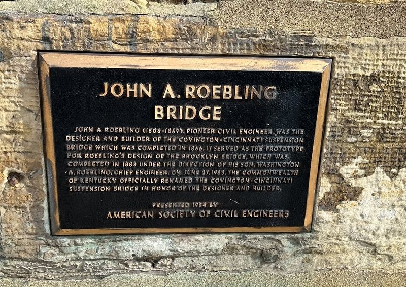 John A. Roebling Bridge Historical Marker