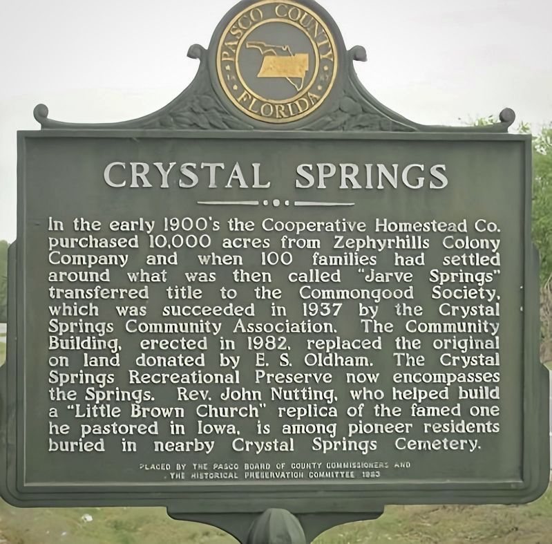 Crystal Springs Historical Marker