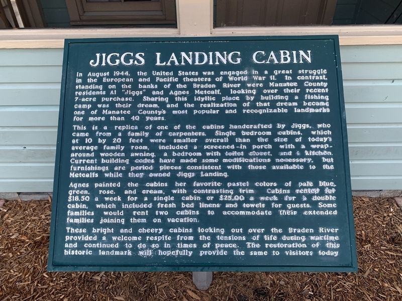 Jiggs Landing Cabin Historical Marker