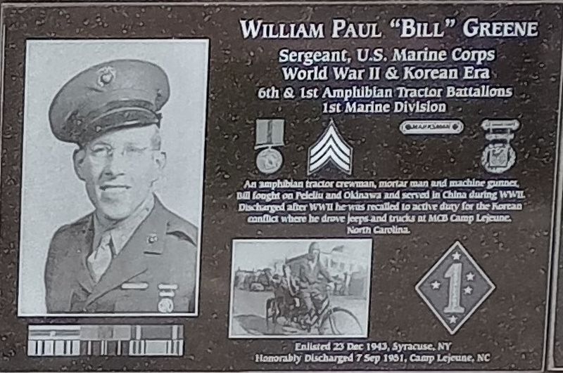 William Paul "Bill" Greene, a War Memorial