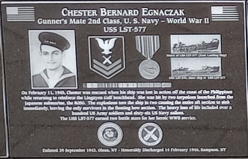 Chester Bernard Egnaczak, a War Memorial