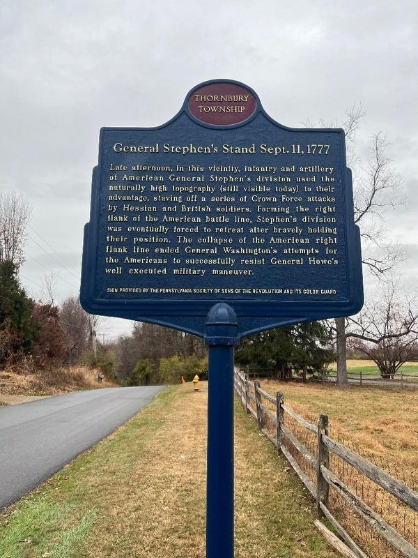 General Stephen's Stand Sept. 11, 1777 Historical Marker
