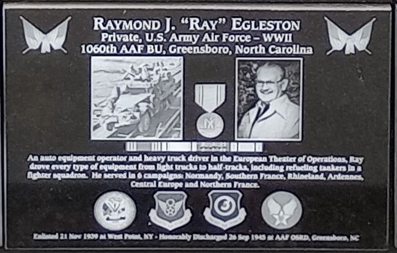 Raymond J. "Ray" Egleston, a War Memorial