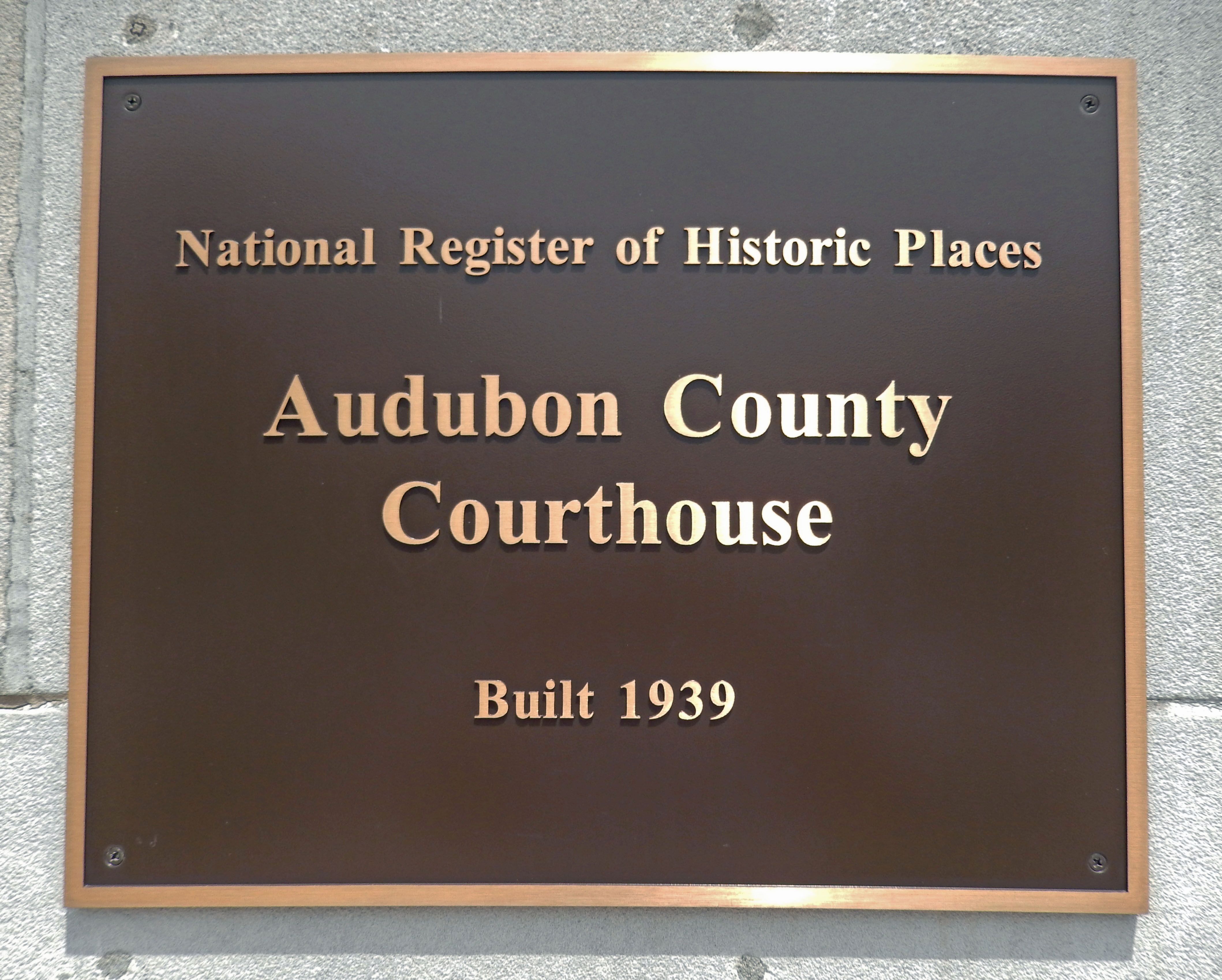 Photo: Audubon County Courthouse Marker