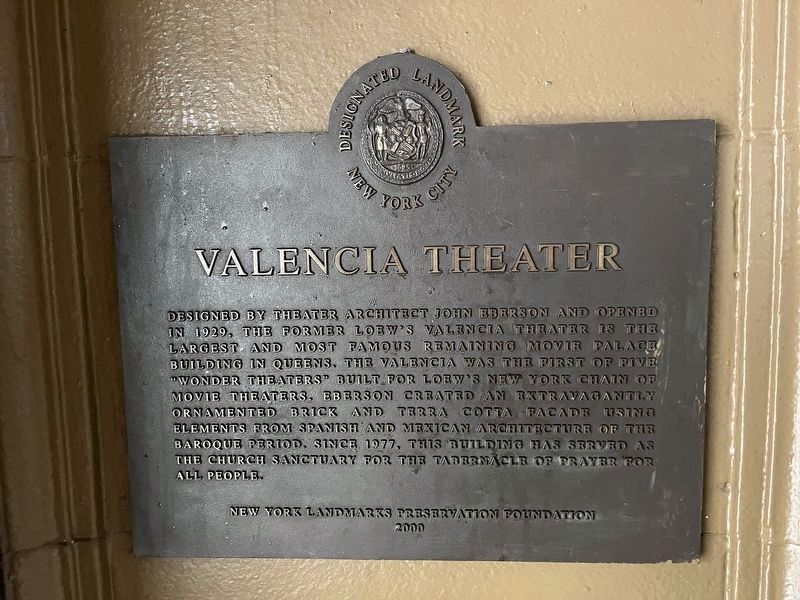 Valencia Theater Historical Marker