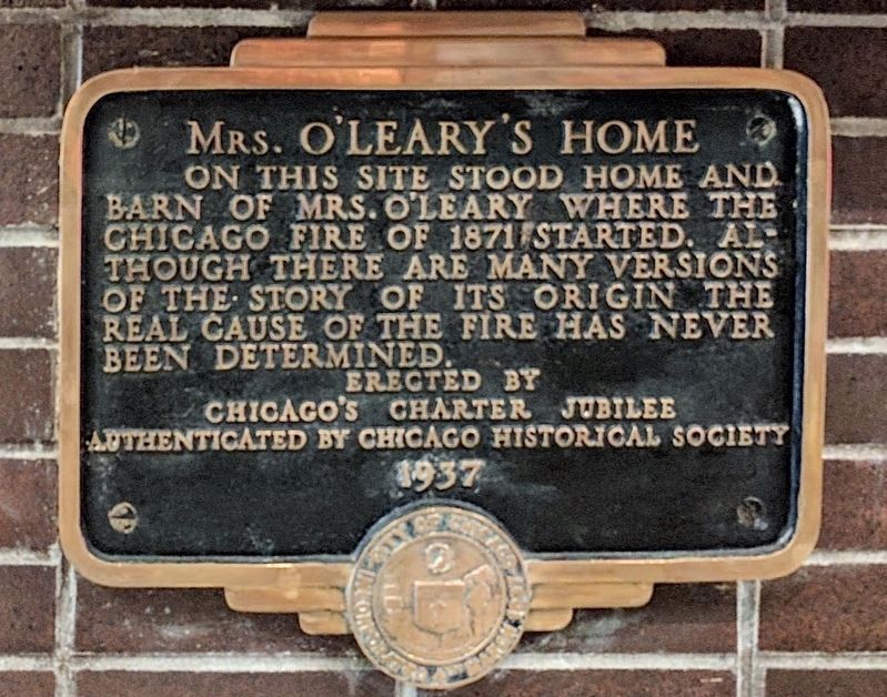 Site of the Origin of the Chicago Fire of 1871 Historical Marker