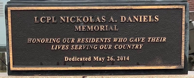 LCPL Nickolas A. Daniels Memorial, a War Memorial