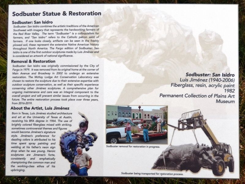 Sodbuster Statue & Restoration Historical Marker
