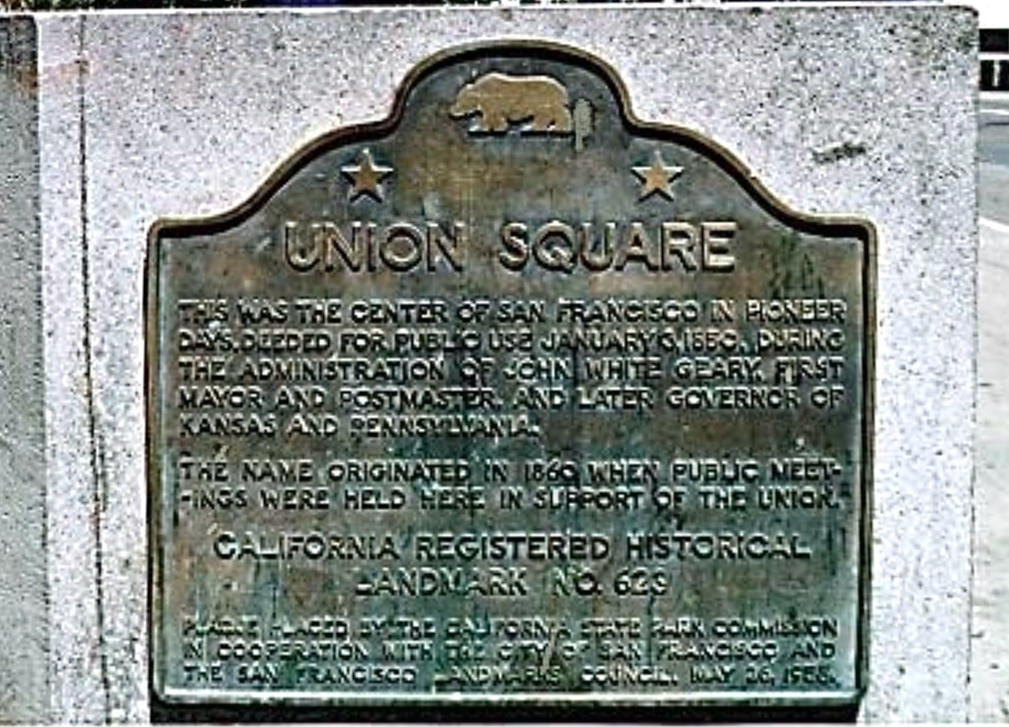 Photo: Original Union Square Marker, now missing