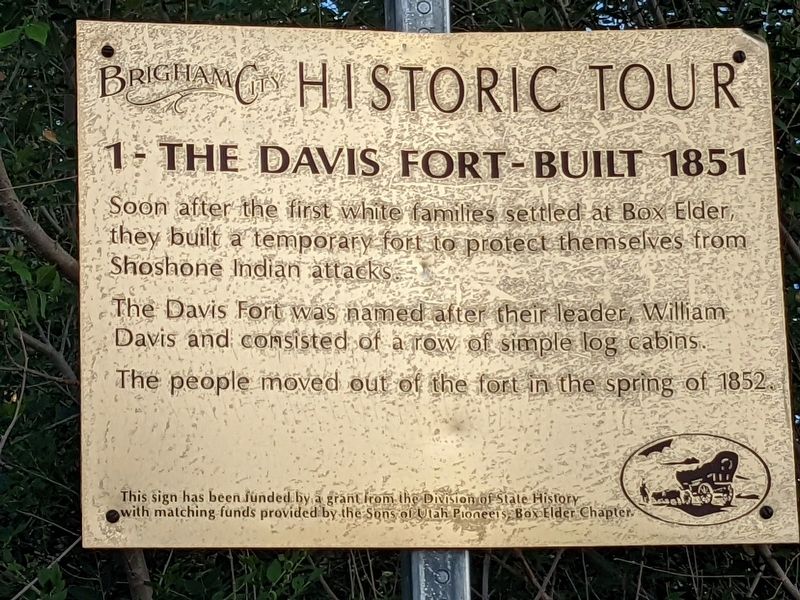 The Davis Fort-Built 1851 Historical Marker