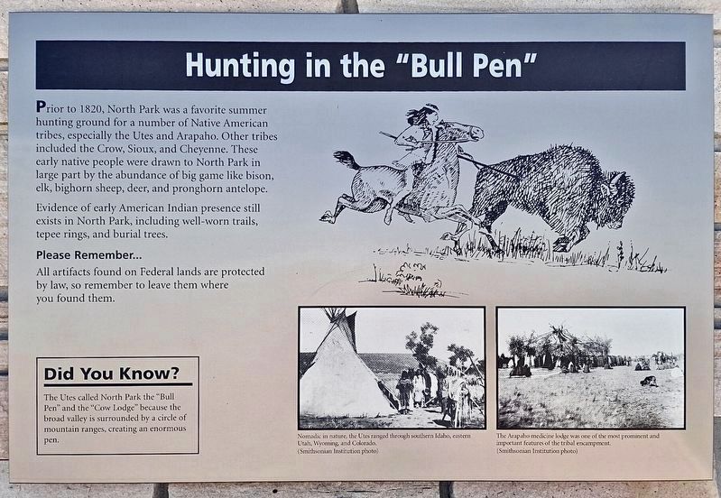 Hunting in the "Bull Pen" Historical Marker
