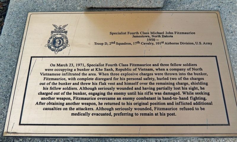 Specialist Fourth Class Michael John Fitzmaurice Historical Marker