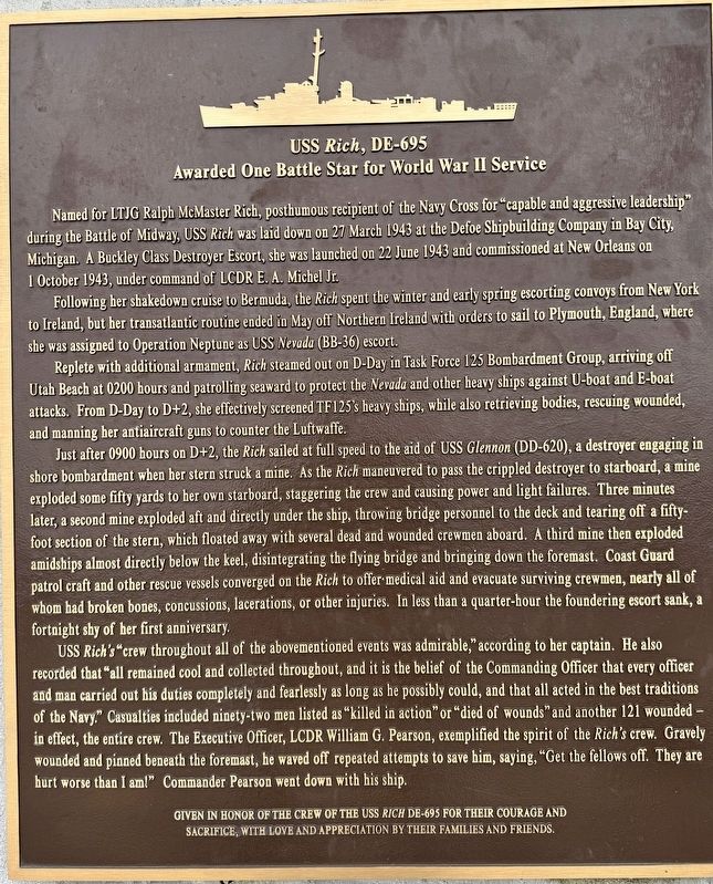 USS Rich, DE-695 Historical Marker
