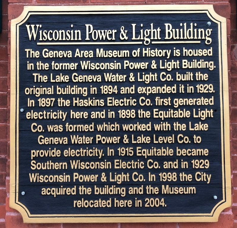 Wisconsin Power & Light Building Historical Marker