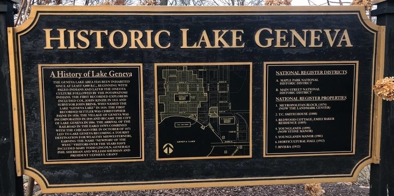 Historic Lake Geneva Historical Marker