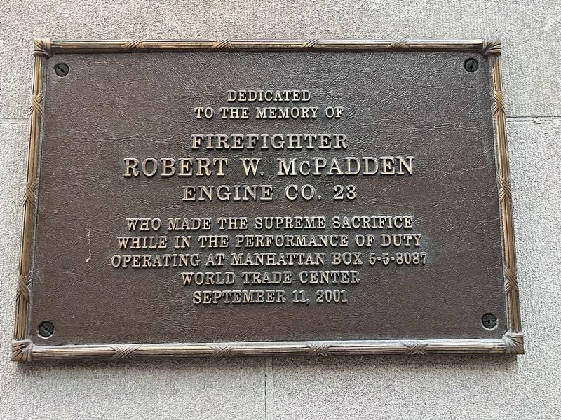 Firefighter Robert W. McPadden Memorial, a War Memorial