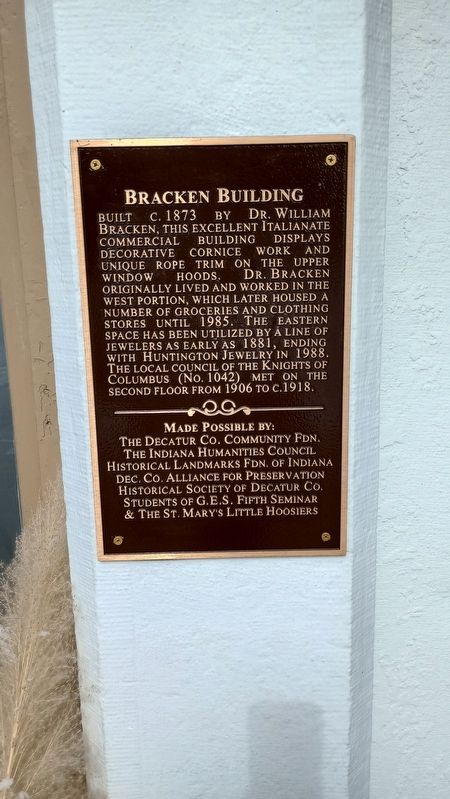 Bracken Building Historical Marker