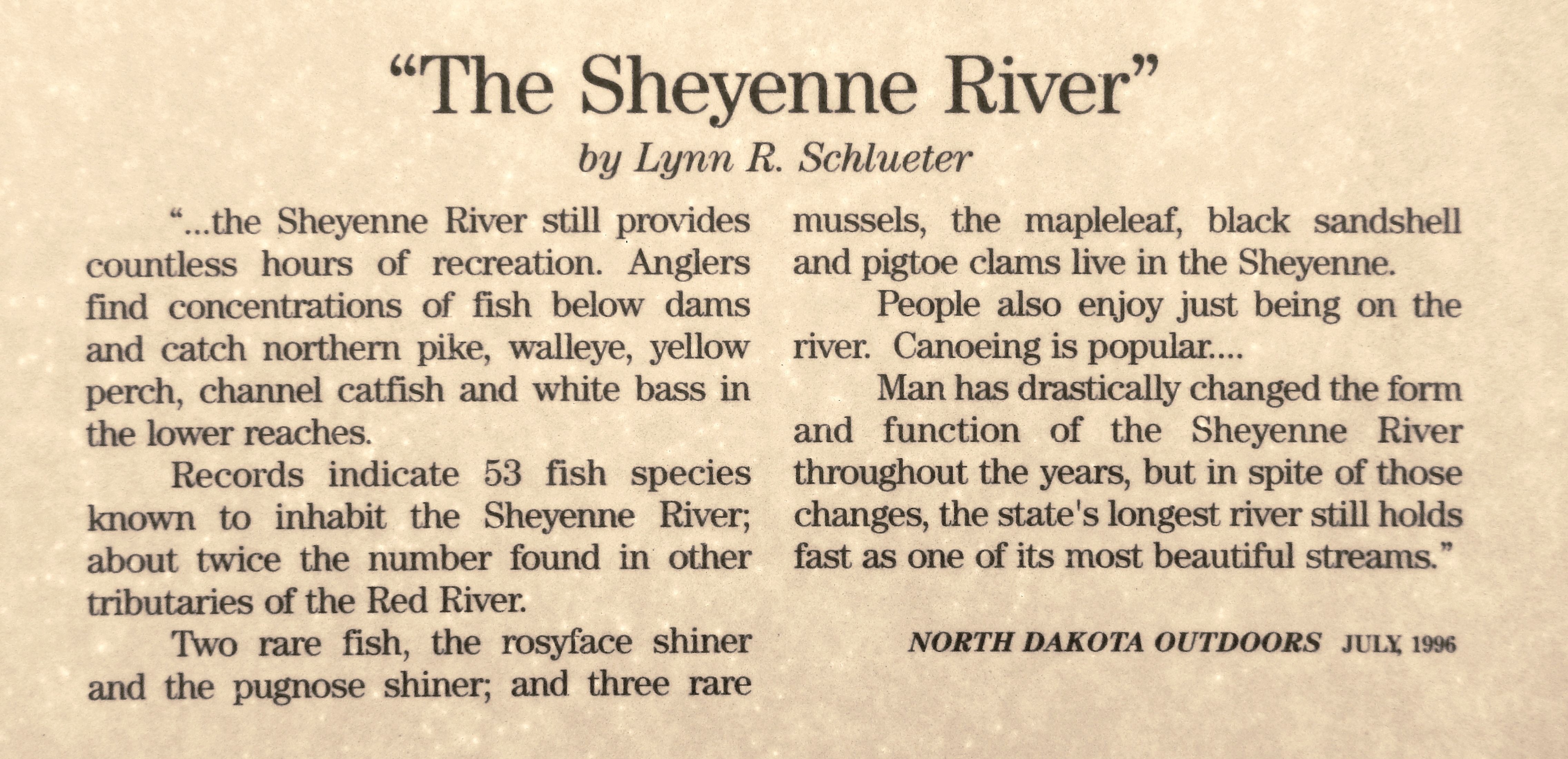 Photo: Marker detail: "The Sheyenne River" by Lynn R. Schlueter