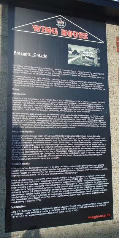 Prescott, Ontario Historical Marker