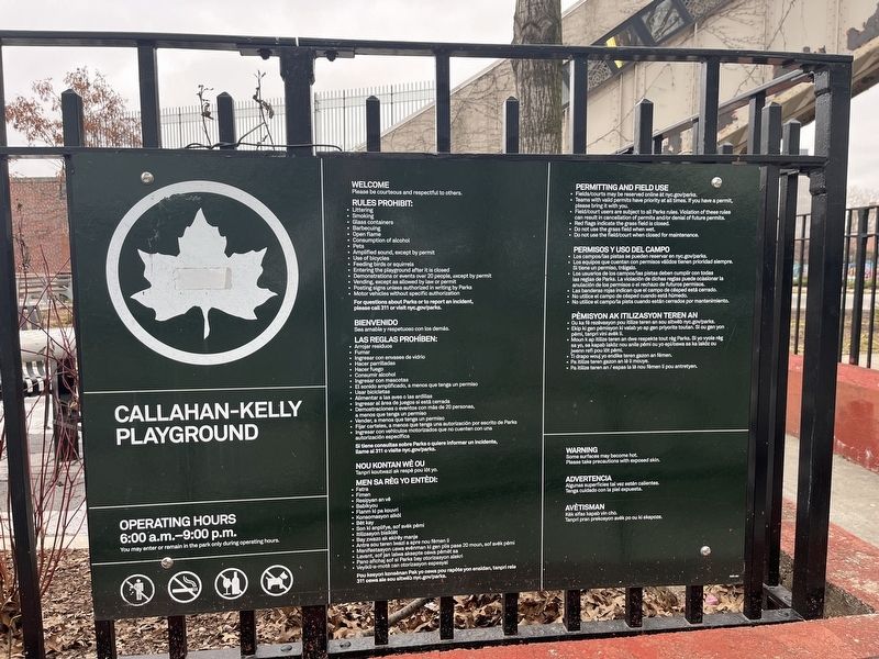 Callahan-Kelly Playground Historical Marker