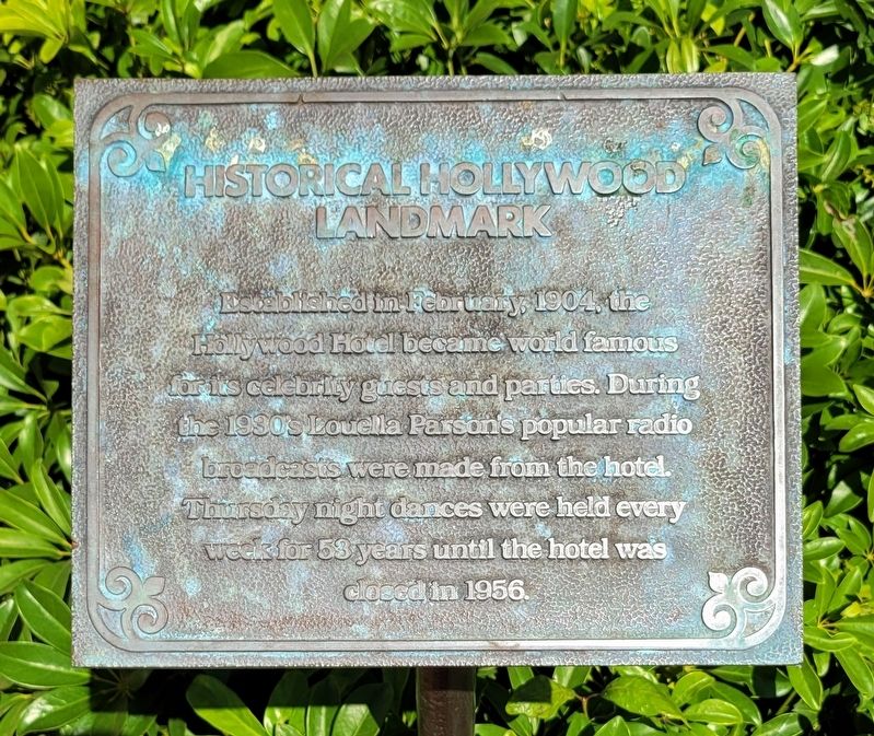 Historical Hollywood Landmark Historical Marker
