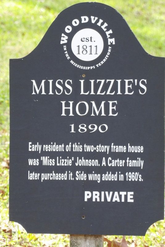 Miss Lizzie's Home Historical Marker