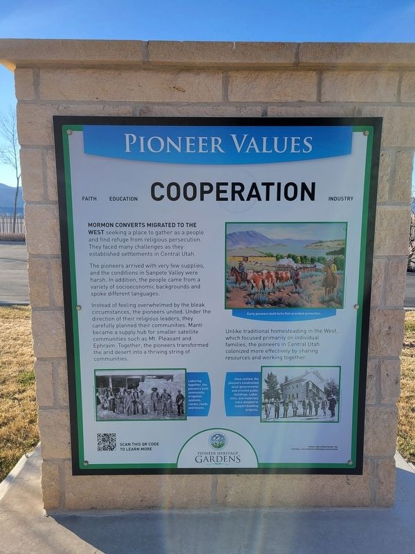 Pioneer Values: Cooperation Historical Marker