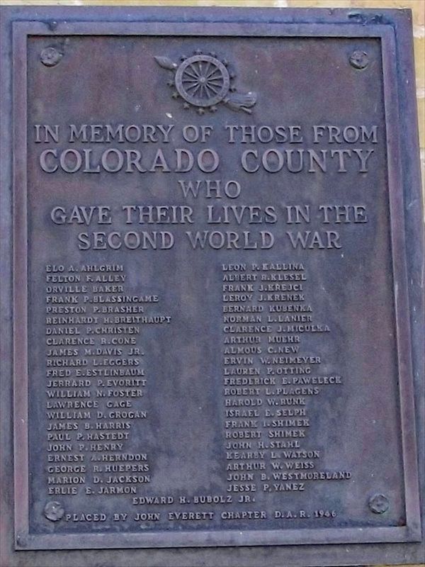Colorado County War Memorial, a War Memorial