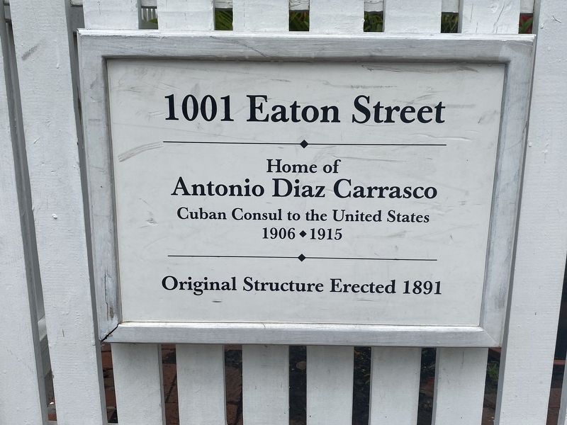 1001 Eaton Street Historical Marker