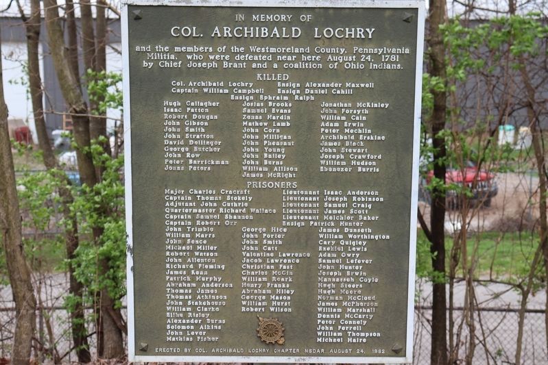 In Memory of Col. Archibald Lochry, a War Memorial