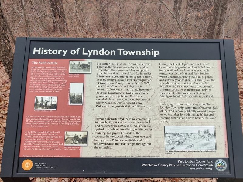 History of Lyndon Township Historical Marker