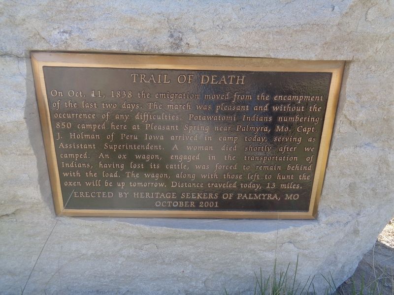 Trail of Death Historical Marker