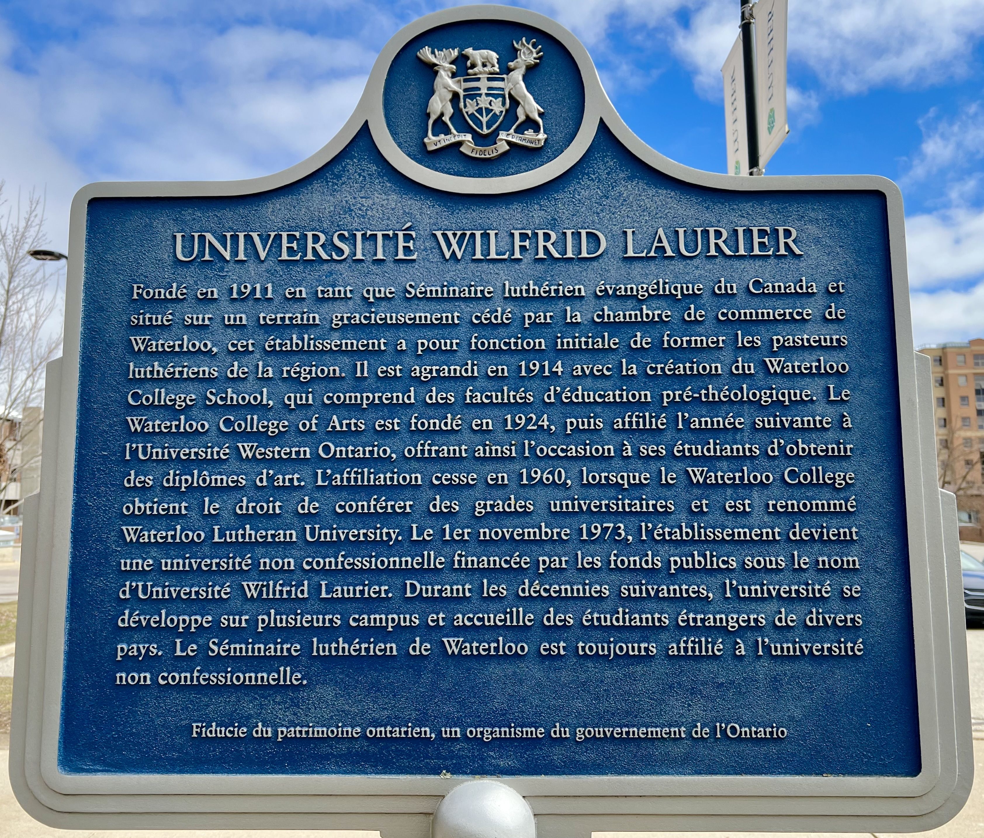 Photo: Wilfred Laurier University Marker