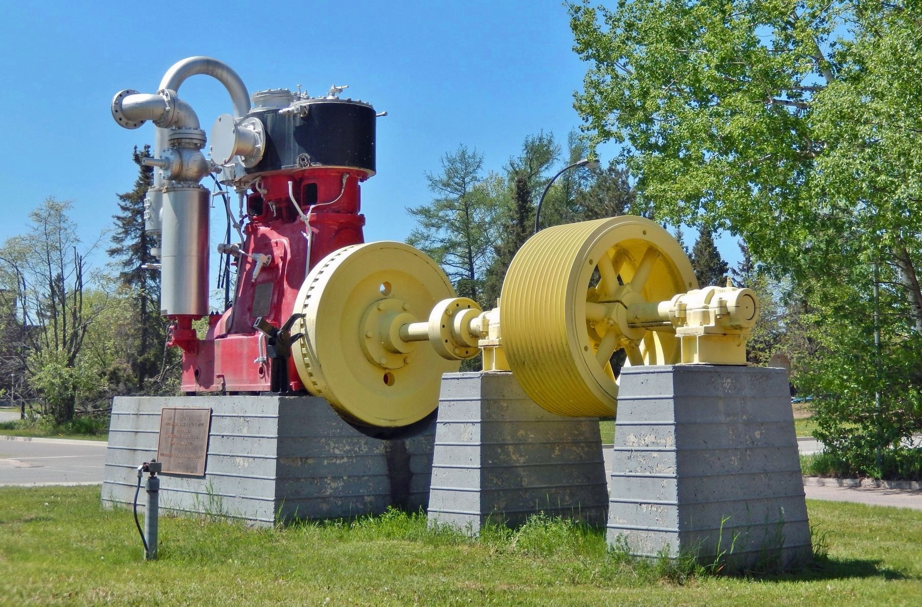 Original Paper Machine Steam Engine Drive Historical Marker