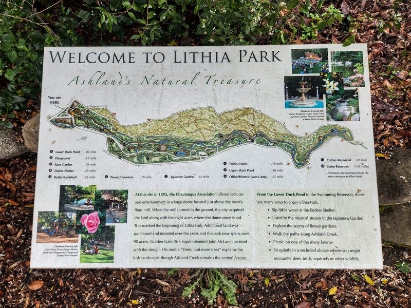 Welcome to Lithia Park Historical Marker