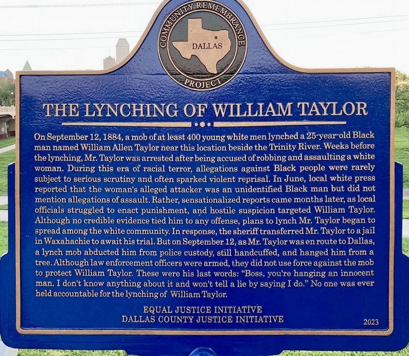 The Lynching of William Taylor Historical Marker