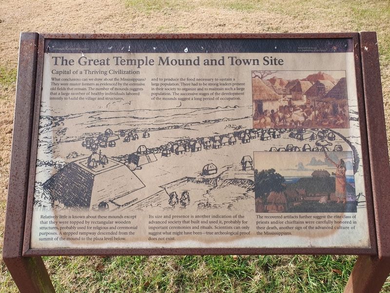 The Great Temple Mound and Town Site Historical Marker